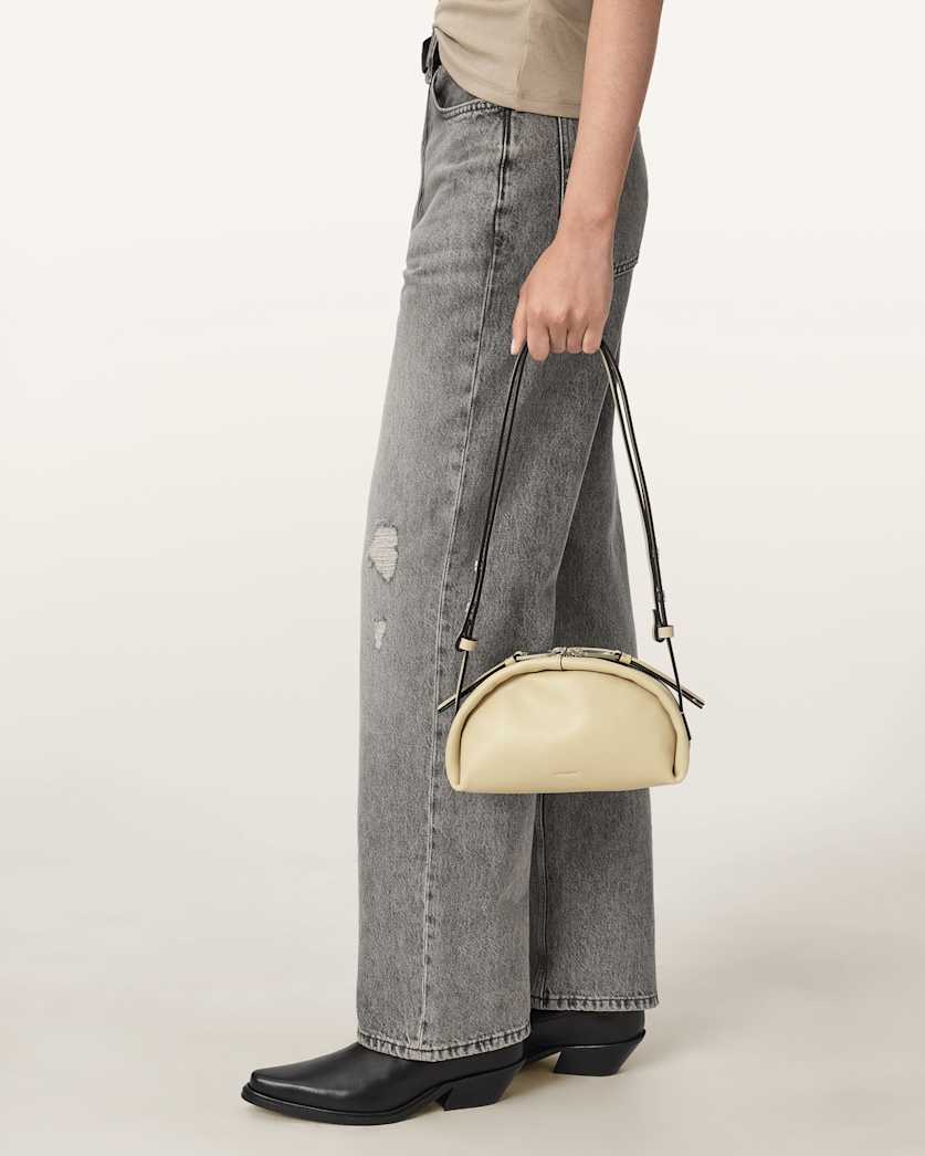 Rosalie Arc Leather Crossbody Bag BONE WHITE | ALLSAINTS
